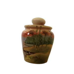 Noritake | Accents | Vintage Noritake Hand Painted Palm Trees Jar With ...